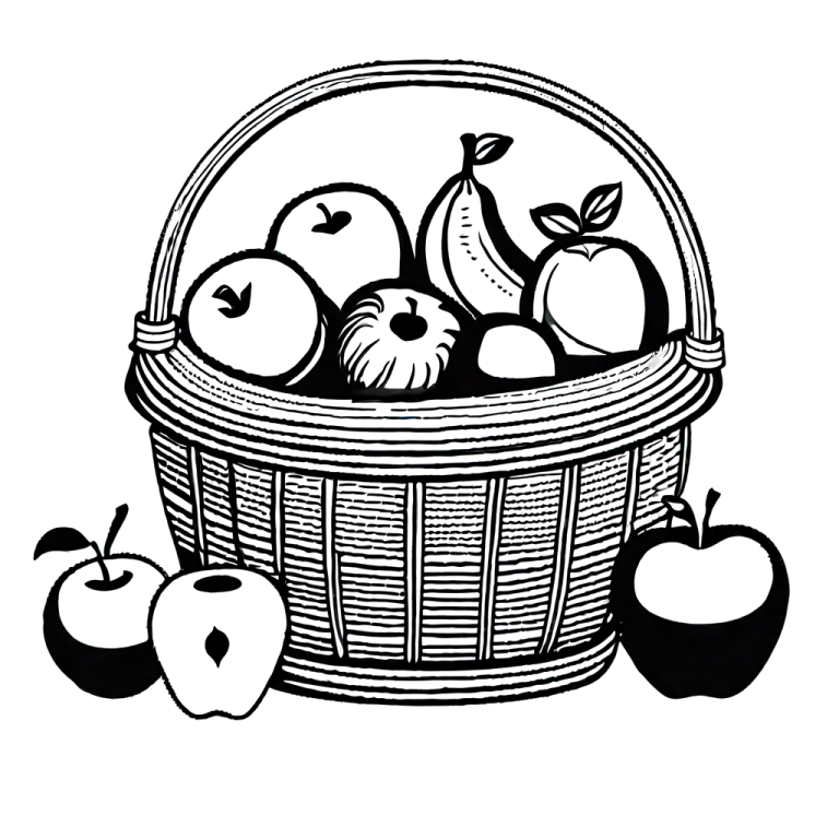 Fruit basket coloring page Lulu Pages