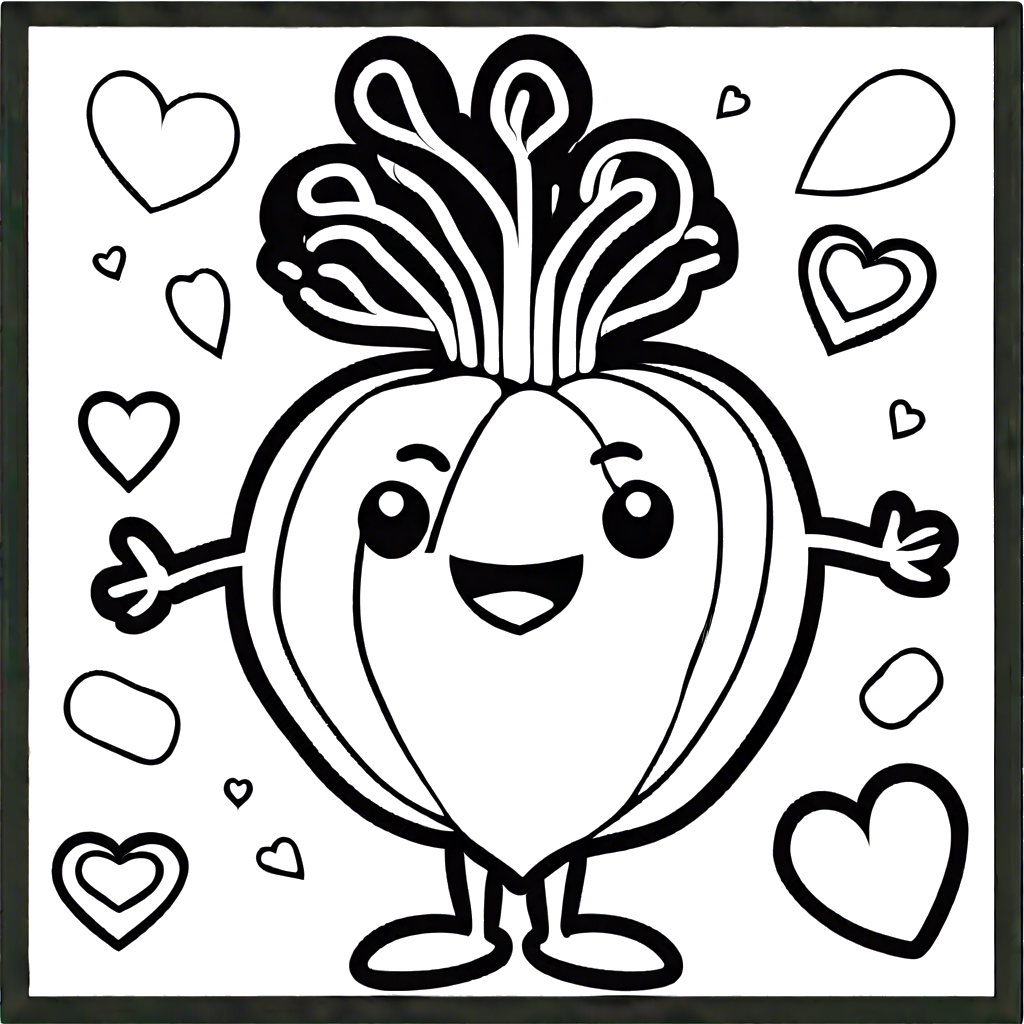 Heart Pattern Turnip Coloring Page Lulu Pages