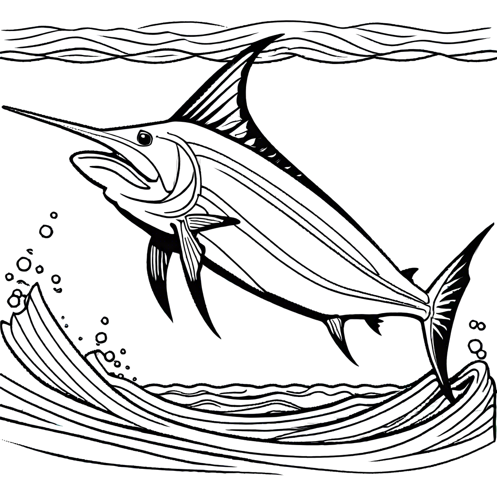Serene swordfish coloring page Lulu Pages