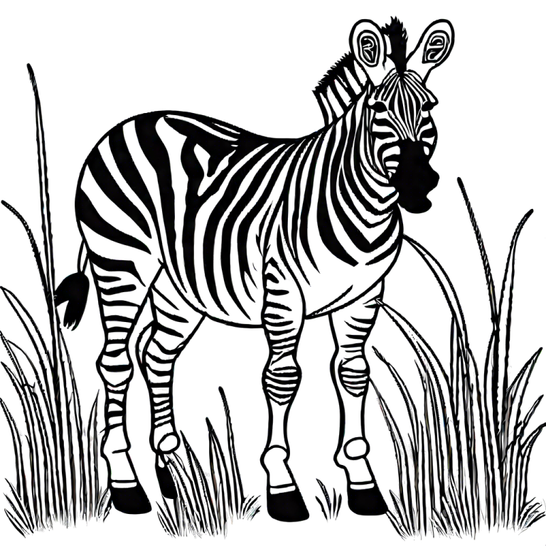 Zebra in grassland coloring page Lulu Pages