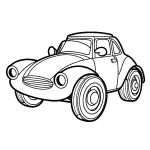 Cartoon car with big wheels coloring page Lulu Pages