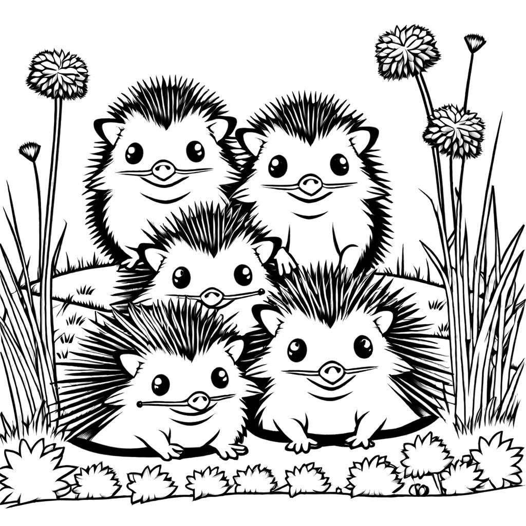 Coloring Page Of A Hedgehog