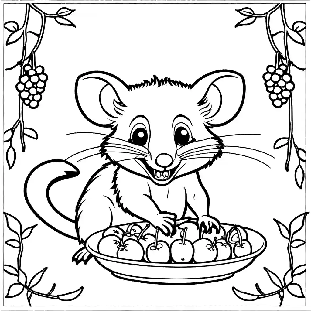 Cute possum outline drawing coloring page Lulu Pages