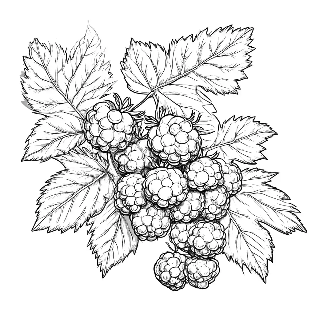 Cluster of blackberries coloring page Lulu Pages