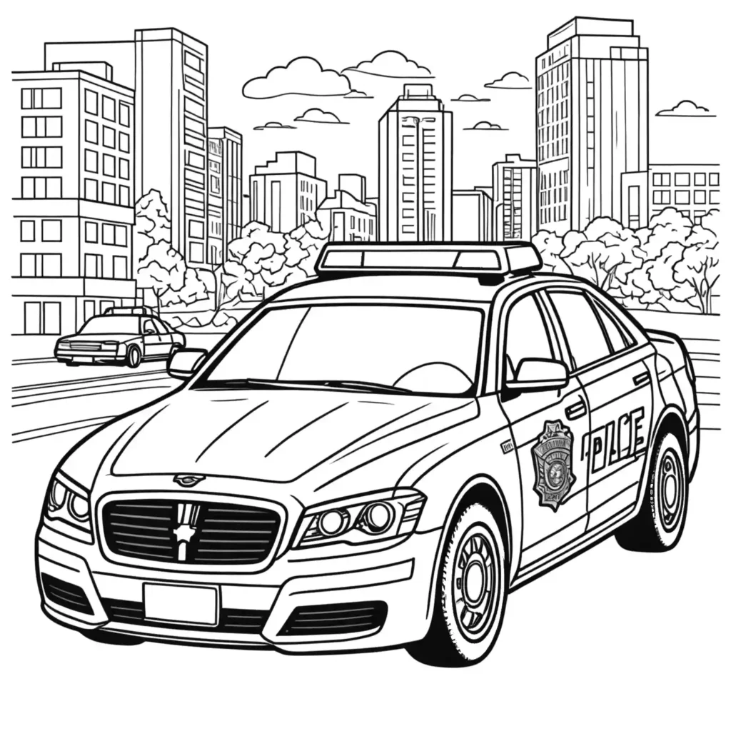 Police car coloring page Lulu Pages