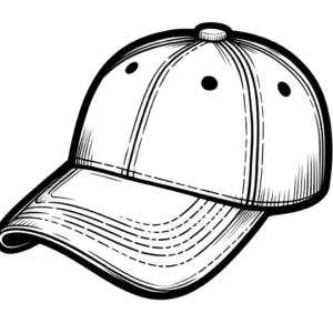Baseball cap coloring page - front view Lulu Pages