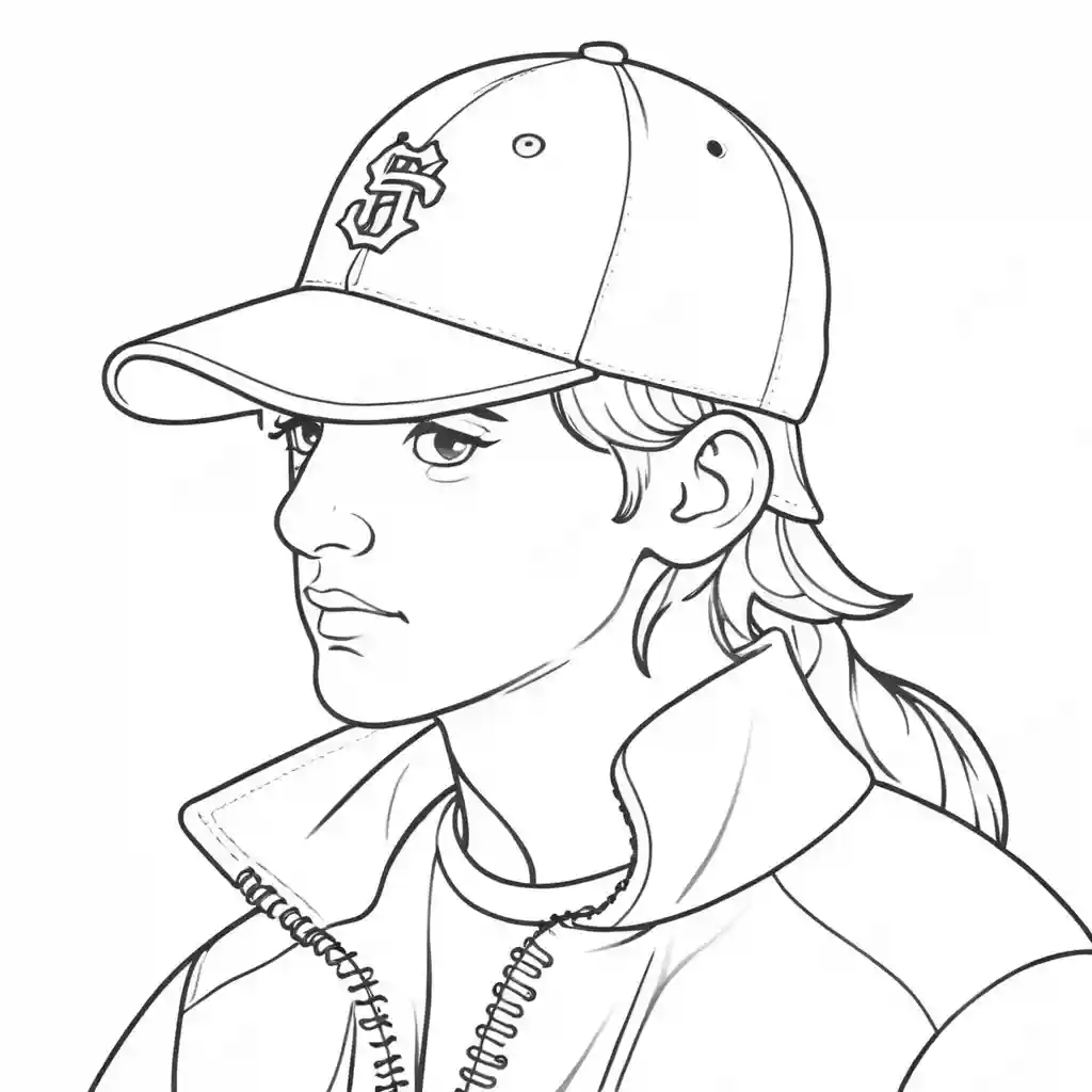 Baseball cap illustration coloring page Lulu Pages