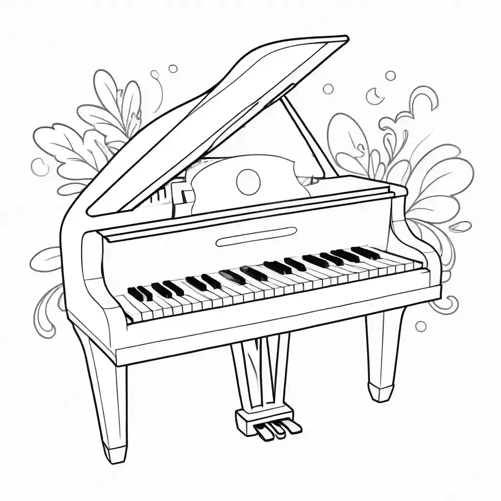 Cartoon piano coloring page Lulu Pages