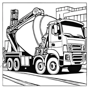 Construction vehicle cement truck coloring Lulu Pages