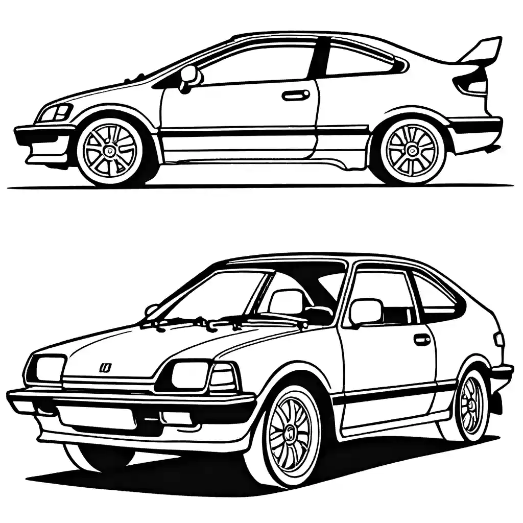 Coloring page: honda civic Lulu Pages