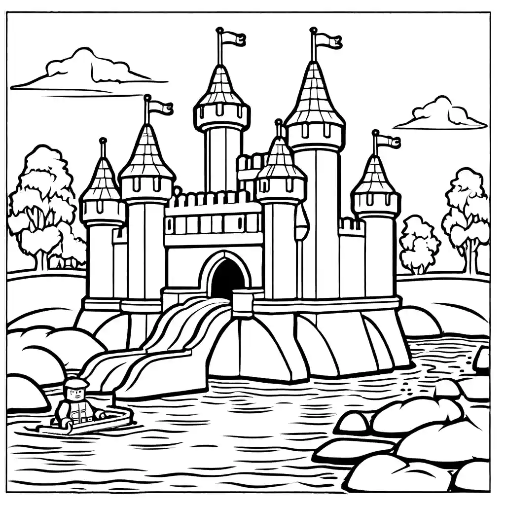 Coloring page of lego castle scenery Lulu Pages