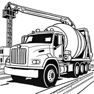 Cement truck with driver coloring page Lulu Pages