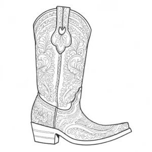 Cowboy boot coloring page Lulu Pages