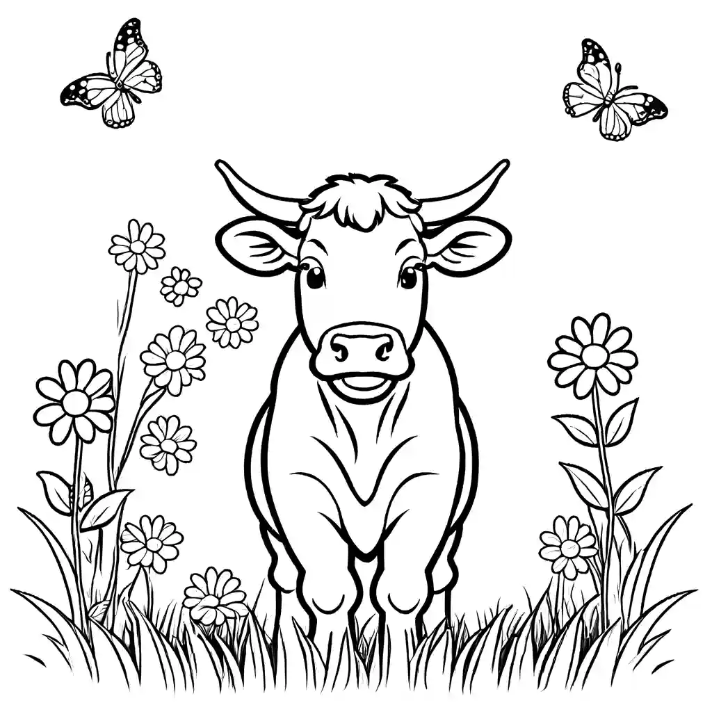 Cute cow coloring page Lulu Pages