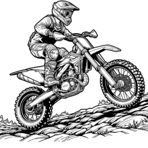 Detailed dirt bike for coloring Lulu Pages