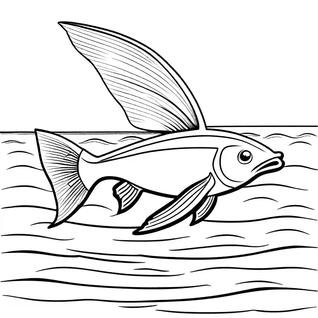 Gliding flying fish coloring page Lulu Pages