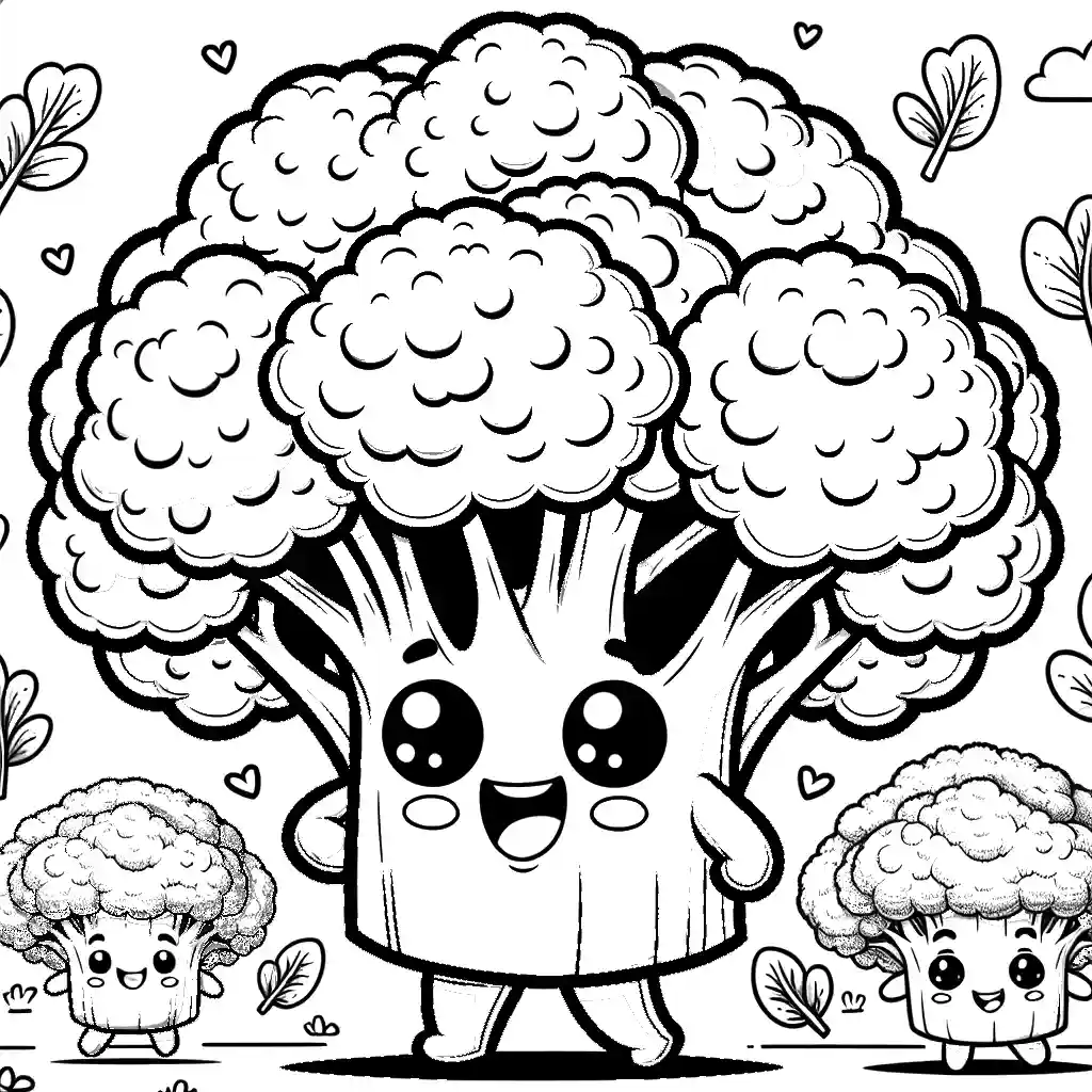Happy broccoli coloring page Lulu Pages