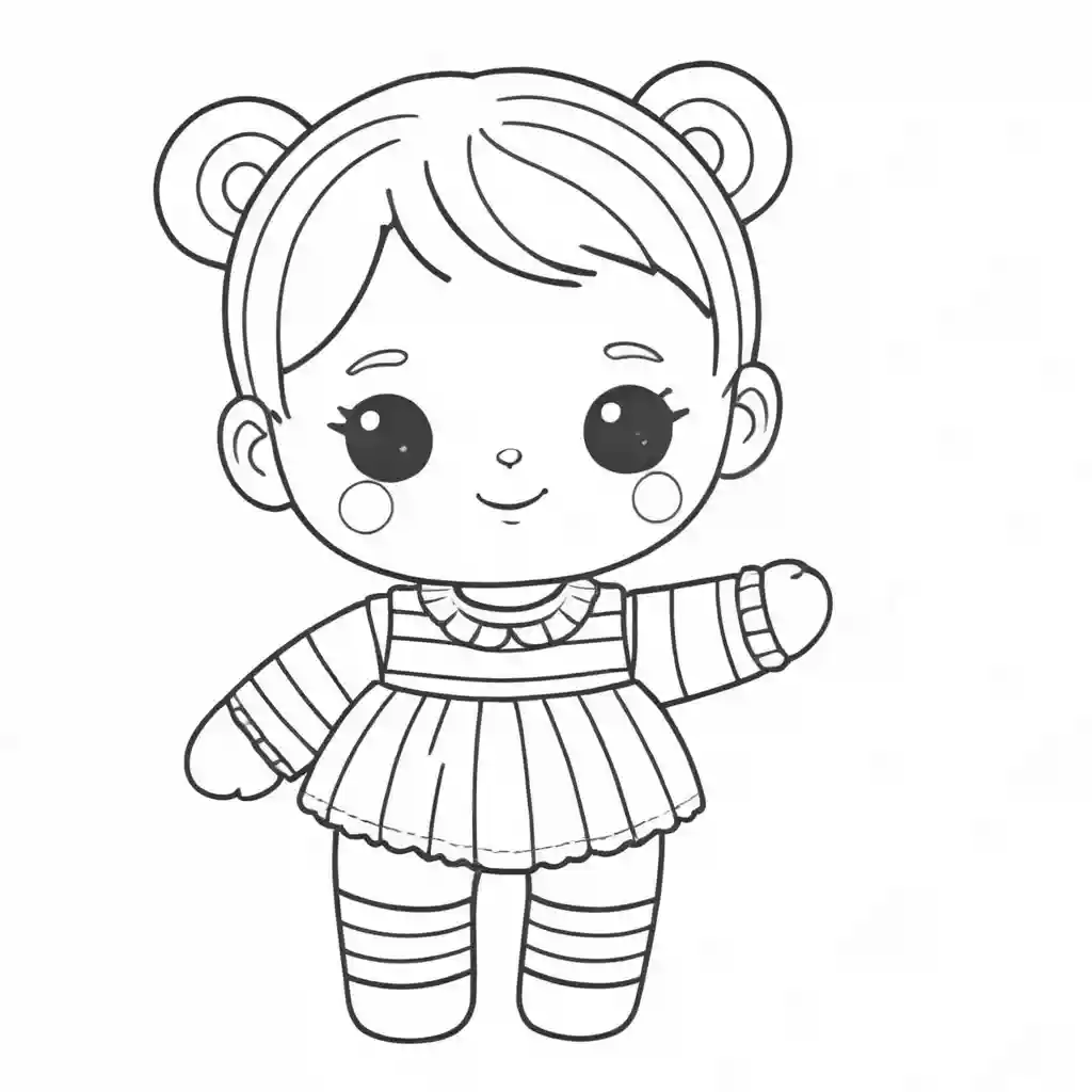 Happy doll coloring page Lulu Pages
