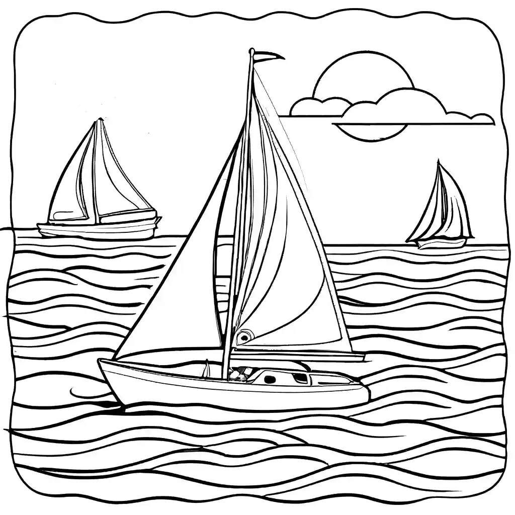 Kid-friendly sailboat coloring page Lulu Pages