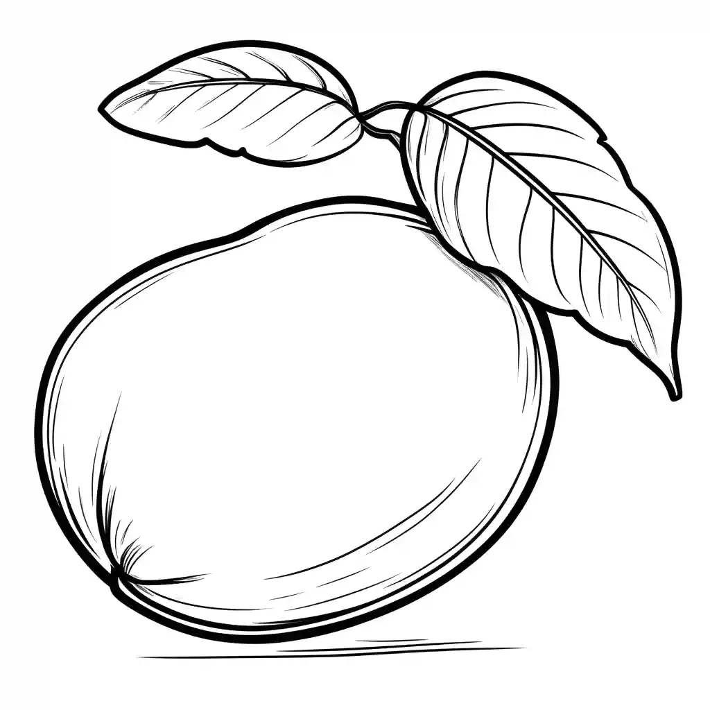 Mango with leaves coloring page Lulu Pages