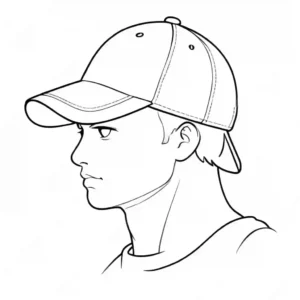 Baseball cap coloring page - front view Lulu Pages