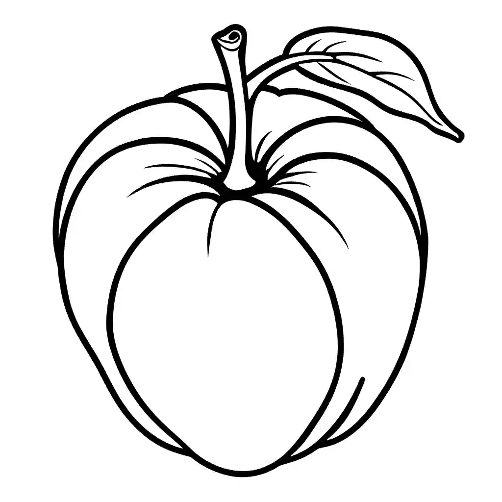 Nectarine coloring page Lulu Pages