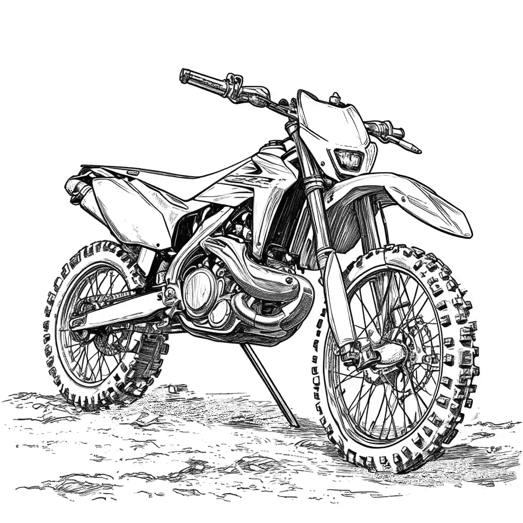 Off-road dirt bike coloring sheet Lulu Pages