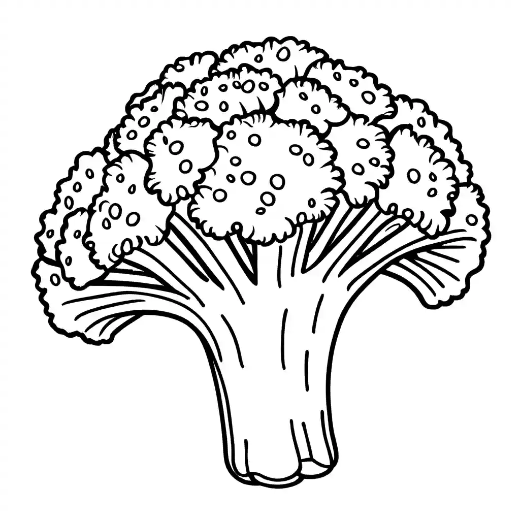 Outlined broccoli coloring page Lulu Pages