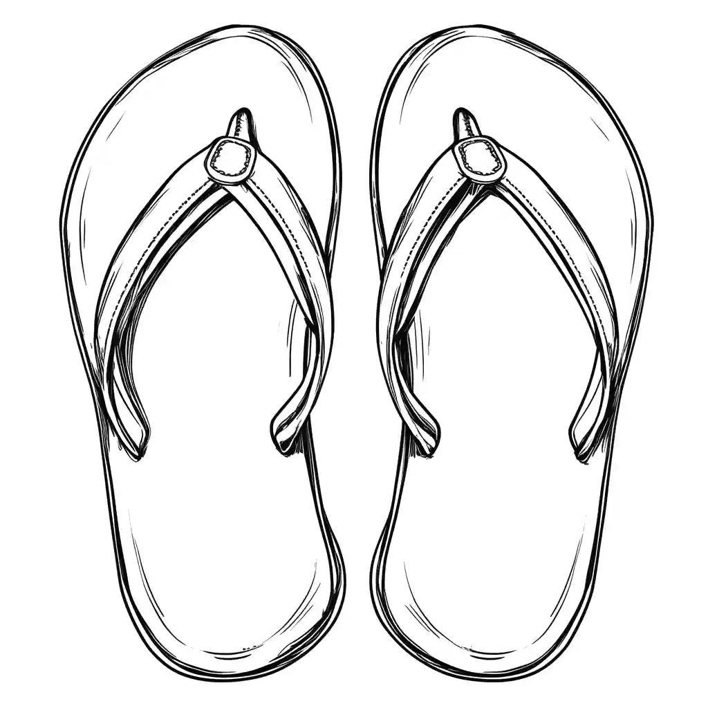 Simple flip flops coloring page Lulu Pages