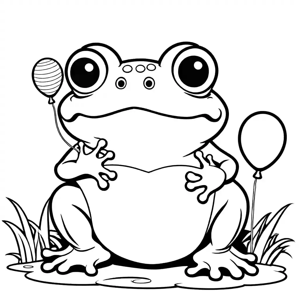 Toad with balloon coloring page Lulu Pages