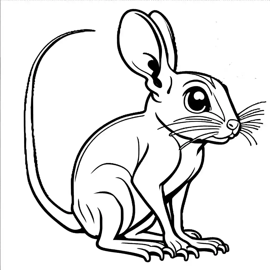 Cute sitting jerboa coloring page Lulu Pages
