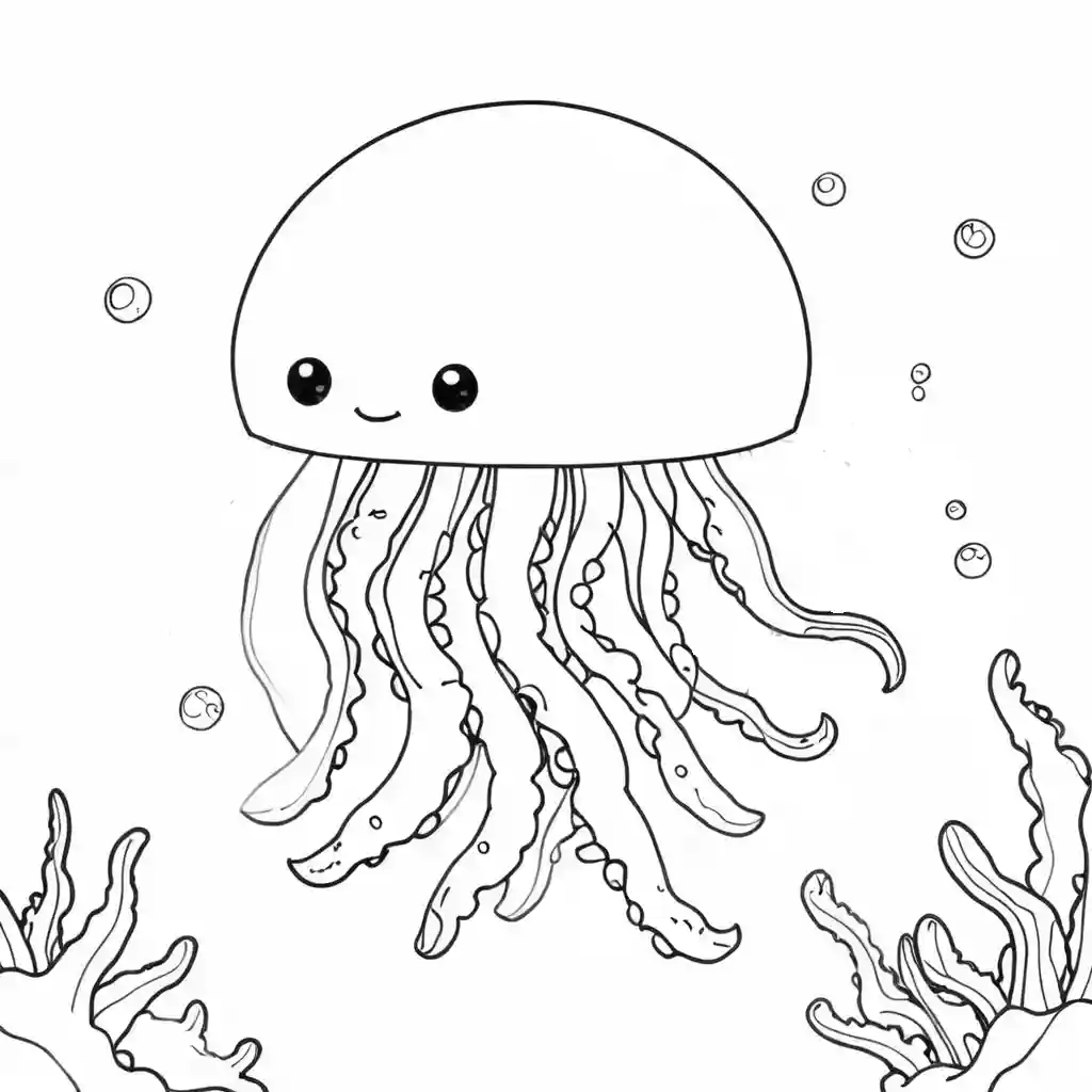 Easy jellyfish coloring page Lulu Pages