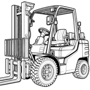 Forklift lifting crate coloring page Lulu Pages
