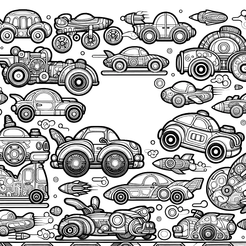 Fun toy cars coloring page for kids Lulu Pages