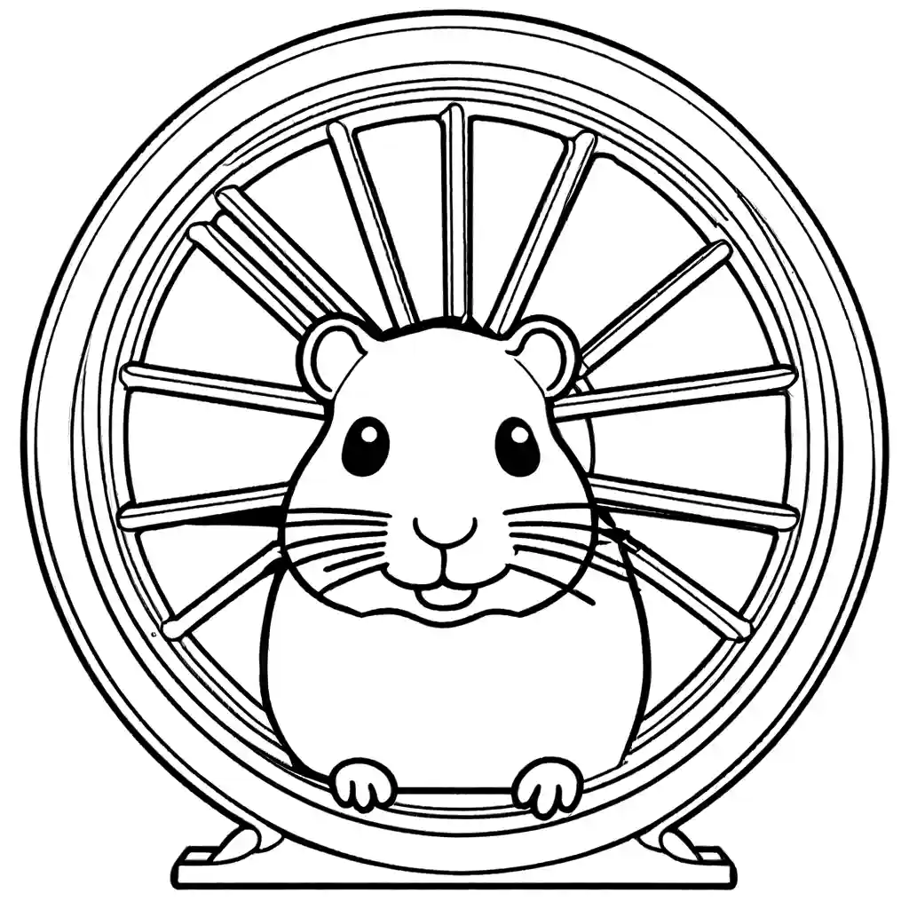 Hamster in a wheel coloring page Lulu Pages