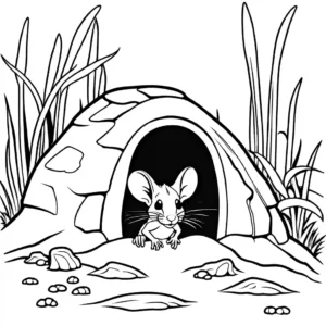 Cute sitting jerboa coloring page Lulu Pages