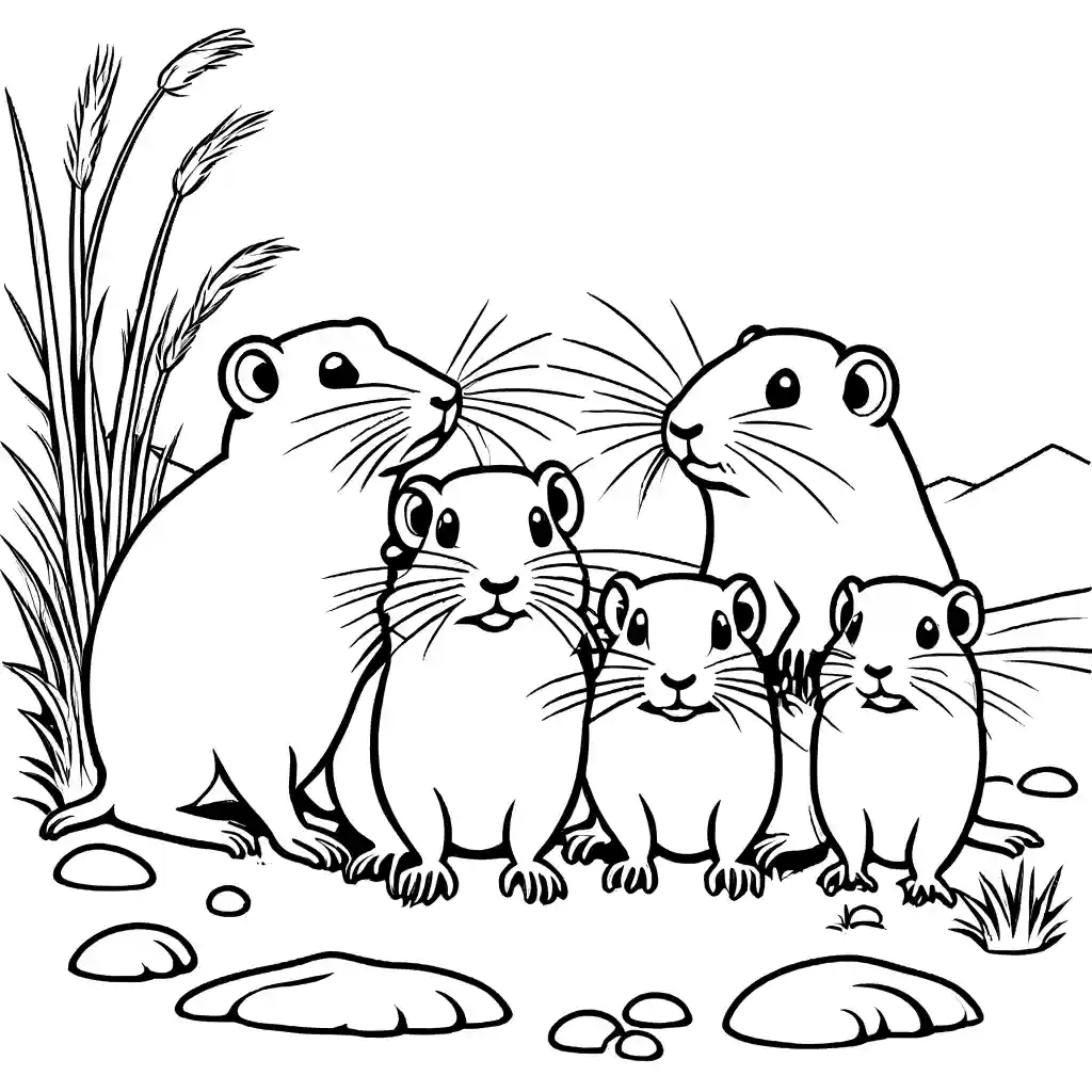 Lemming family coloring page Lulu Pages