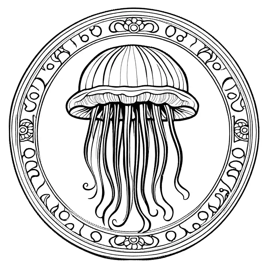 Mandala jellyfish coloring page Lulu Pages