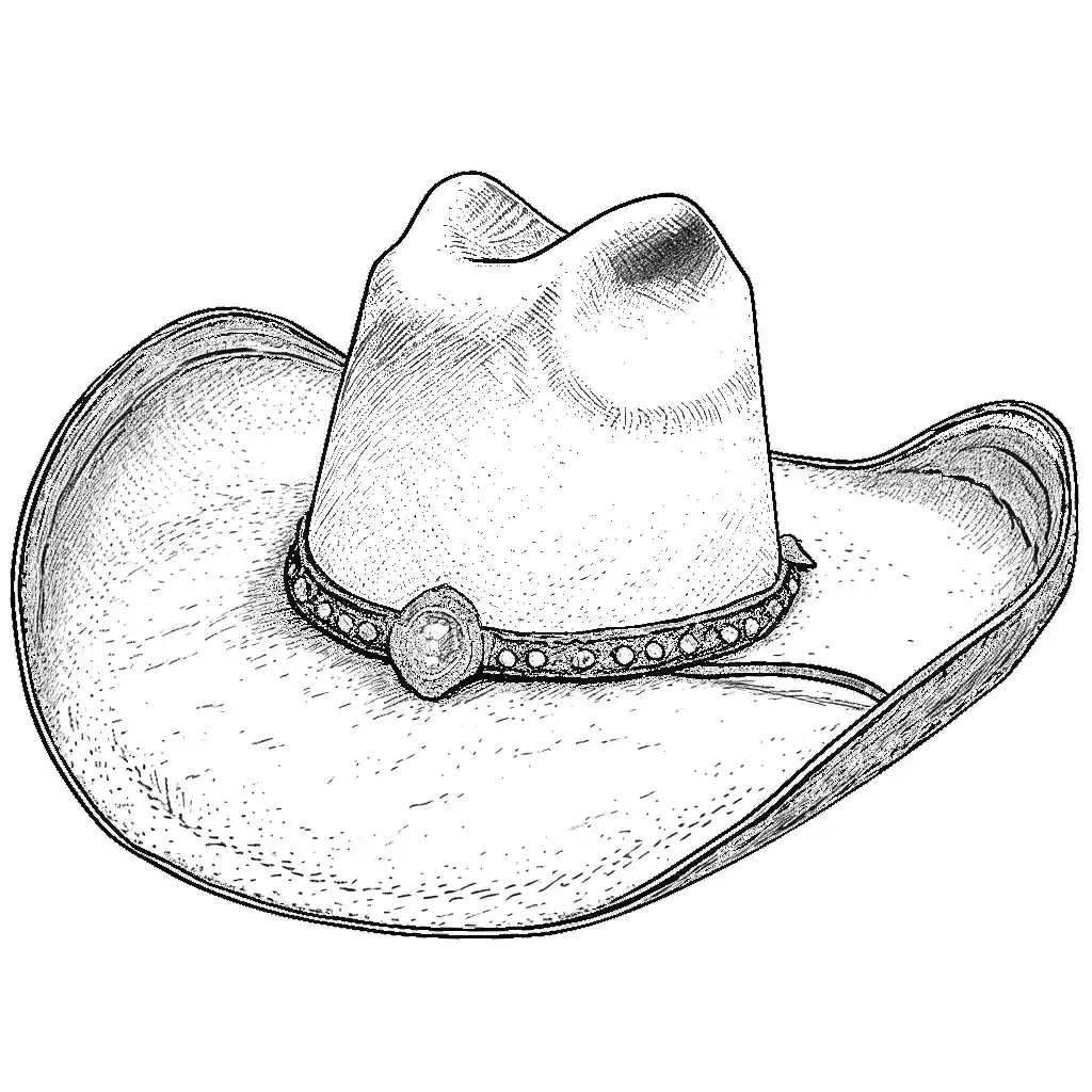 Printable cowboy hat coloring page Lulu Pages