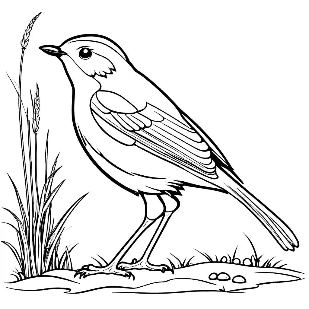 Robin bird side profile coloring page Lulu Pages