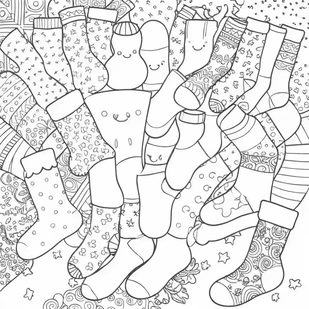 Scattered socks extravaganza coloring page Lulu Pages