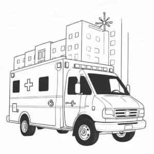 Cartoon ambulance coloring page Lulu Pages