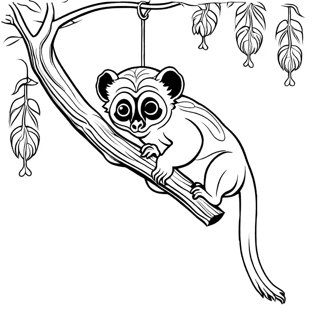 Upside down loris coloring page Lulu Pages