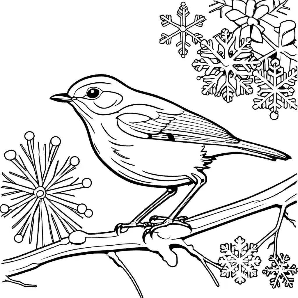 Winter robin bird coloring page Lulu Pages