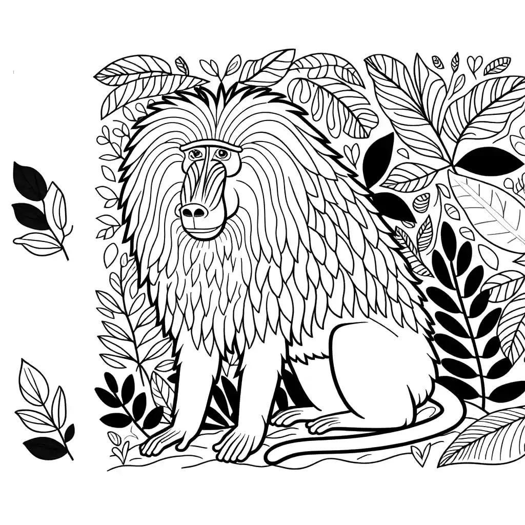 Baboon coloring sheet Lulu Pages