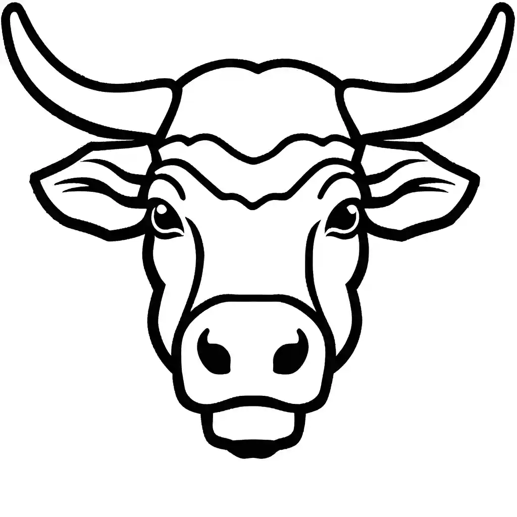 Bull face coloring page Lulu Pages