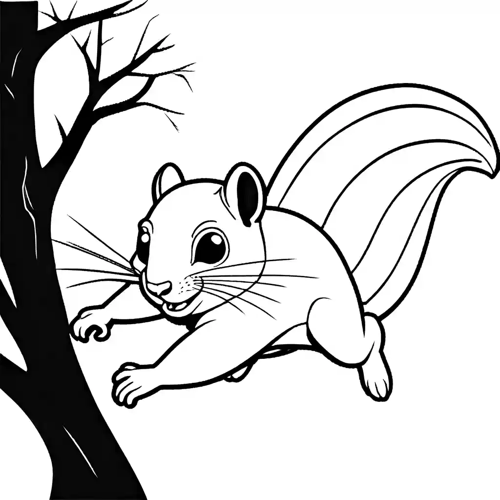 Flying squirrel gliding coloring page Lulu Pages