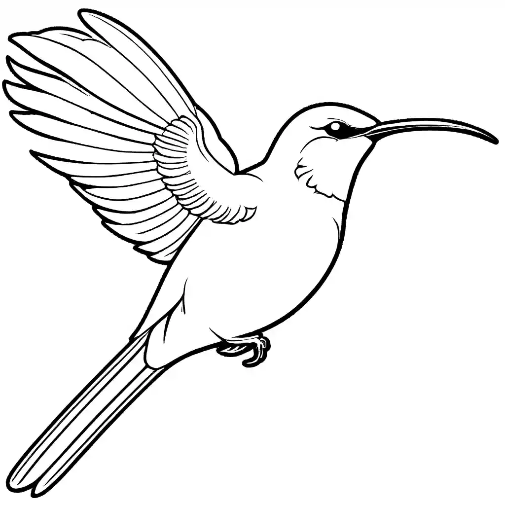 Flying sunbird in sky coloring page Lulu Pages