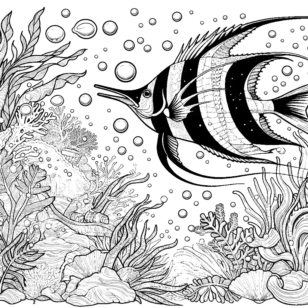 Sailfish swimming in the ocean coloring page Lulu Pages