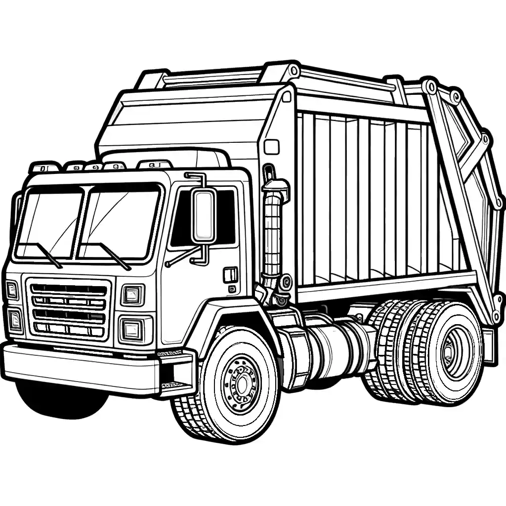 Simple garbage truck coloring page Lulu Pages Simple garbage truck coloring page Lulu Pages